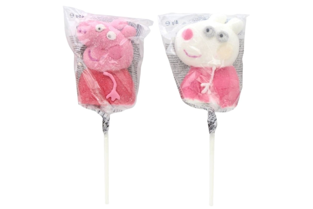 PEPPA PIG MARSHMALLOW POP GUSTO FRAGOLA Pz 12 x 45g Relkon – Caramel Party